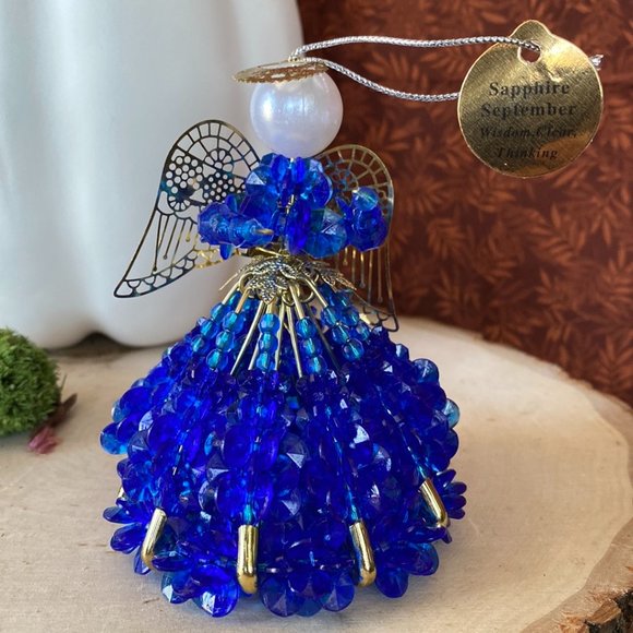 Hand Crafted | Holiday | Nwt Hand Beaded Sapphire September Birthstone ...